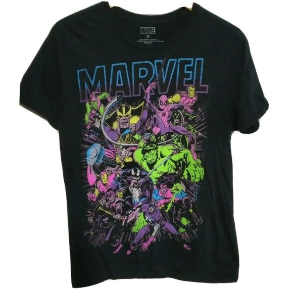 Marvel | Shirts | Marvel Characters Tee Spiderman Hulk Captain America ...